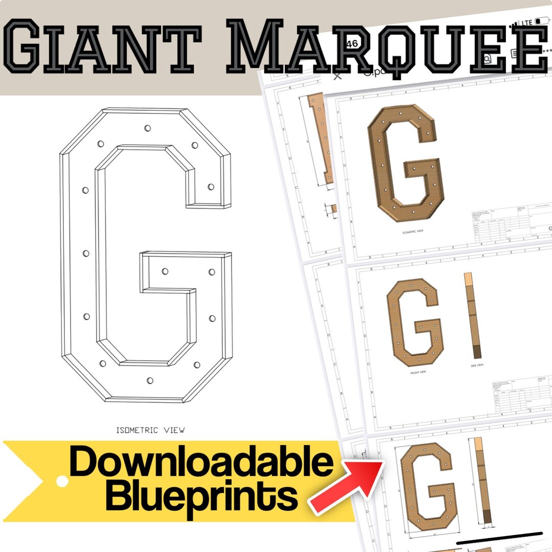 4ft - Letter G - Build Plans & Blueprints - Digital Template for Wood ...