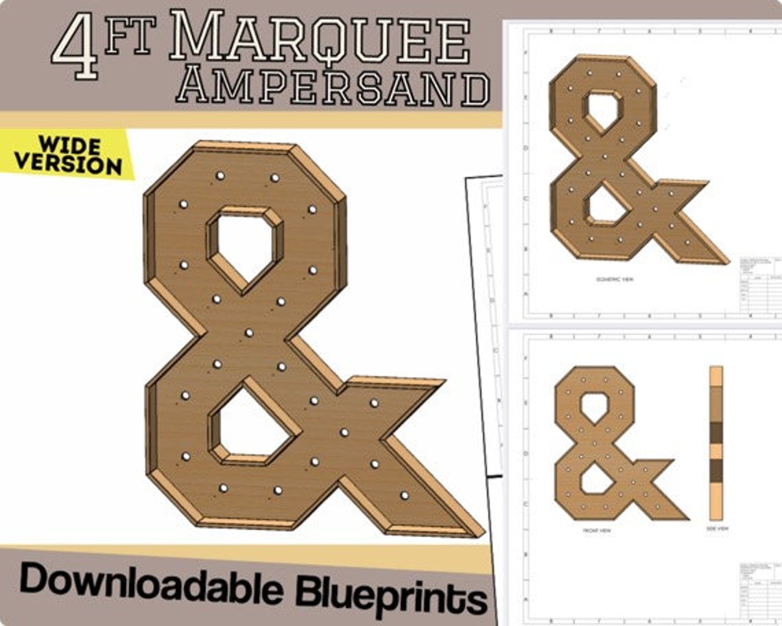 4ft Wide Version - Marquee & Symbol - Build Plans and Blueprints - SVG ...