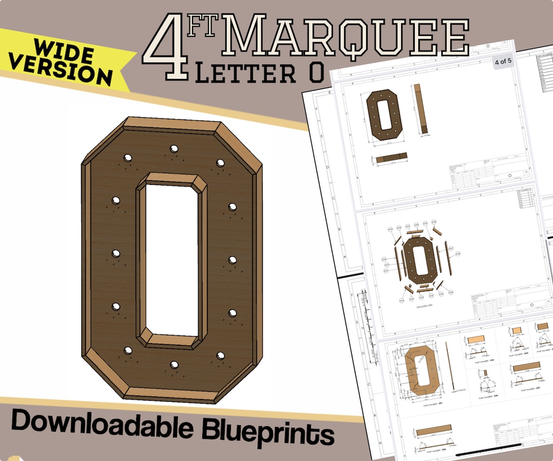 4ft Wide Version - Letter O - Blueprints & Build Plans - Digital ...