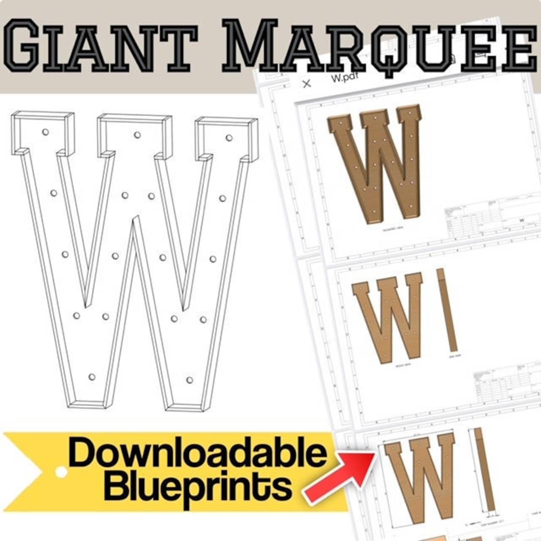 4ft - Letter W - Build Plans & Blueprints - Digital Template for Wood ...
