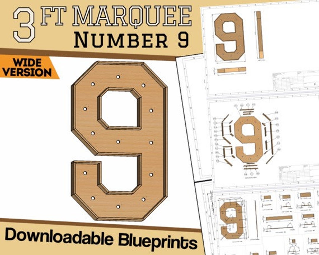 3ft Wide Version - Marquee Number 9 Build Plans & Blueprints - DXF ...