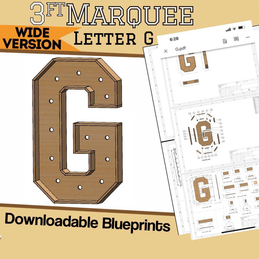 3ft Wide Version- Letter G - Build Plans & Blueprints - Digital ...