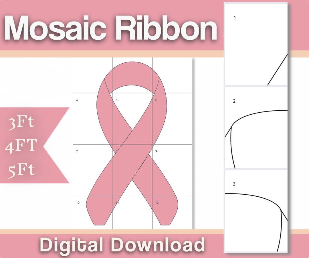 3ft, 4ft, 5ft - Marquee Awareness Ribbon - Two Different Styles - Fill ...