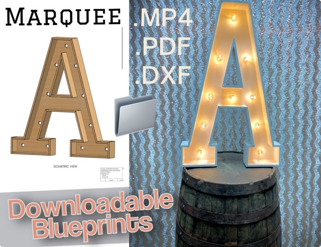 3ft - Letter A - Marquee Build Plans - Digital Template for Wood ...