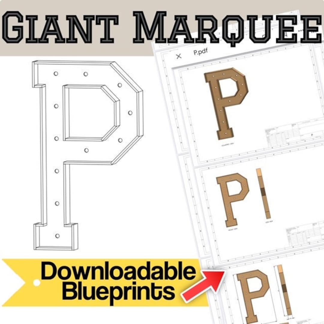 4ft - Letter P With Lights Build Plans - Digital Template for Wood ...
