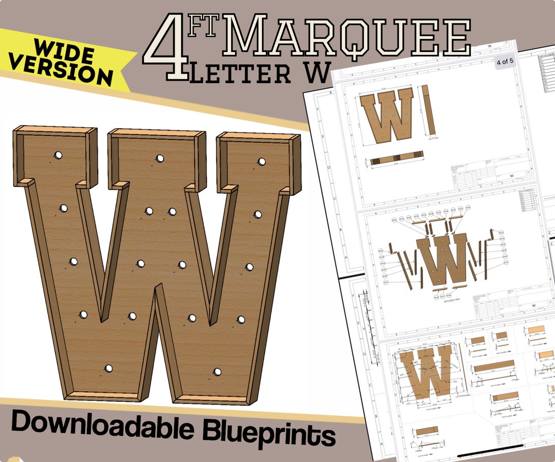 4ft Wide Version - Letter W - Build Plans & Blueprints - Digital ...