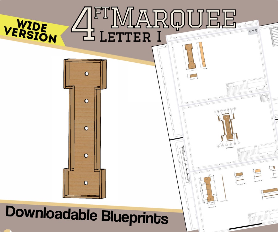 4ft Wide Version - Letter I - Build Plans & Blueprints - Digital ...