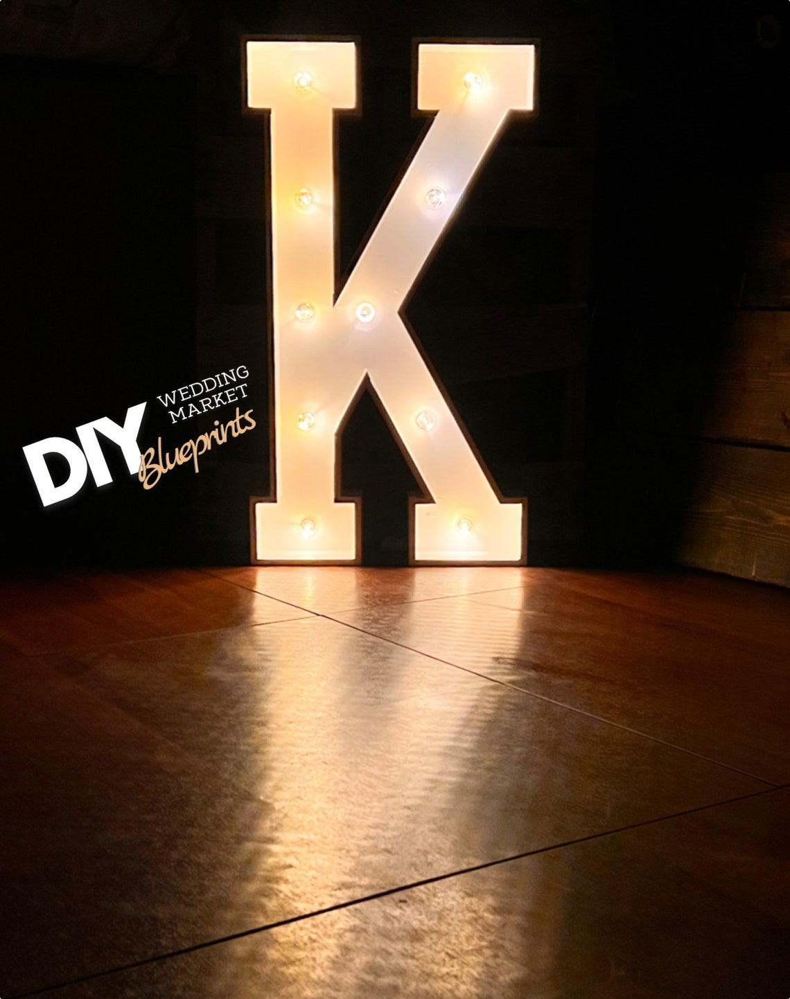 3ft K Marquee Letter Build Plans Digital Template for | Etsy