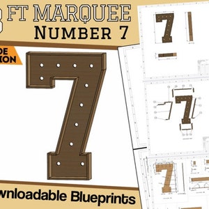 3ft Wide Version - Number 7 Marquee Letter Build Plans & Blueprints ...