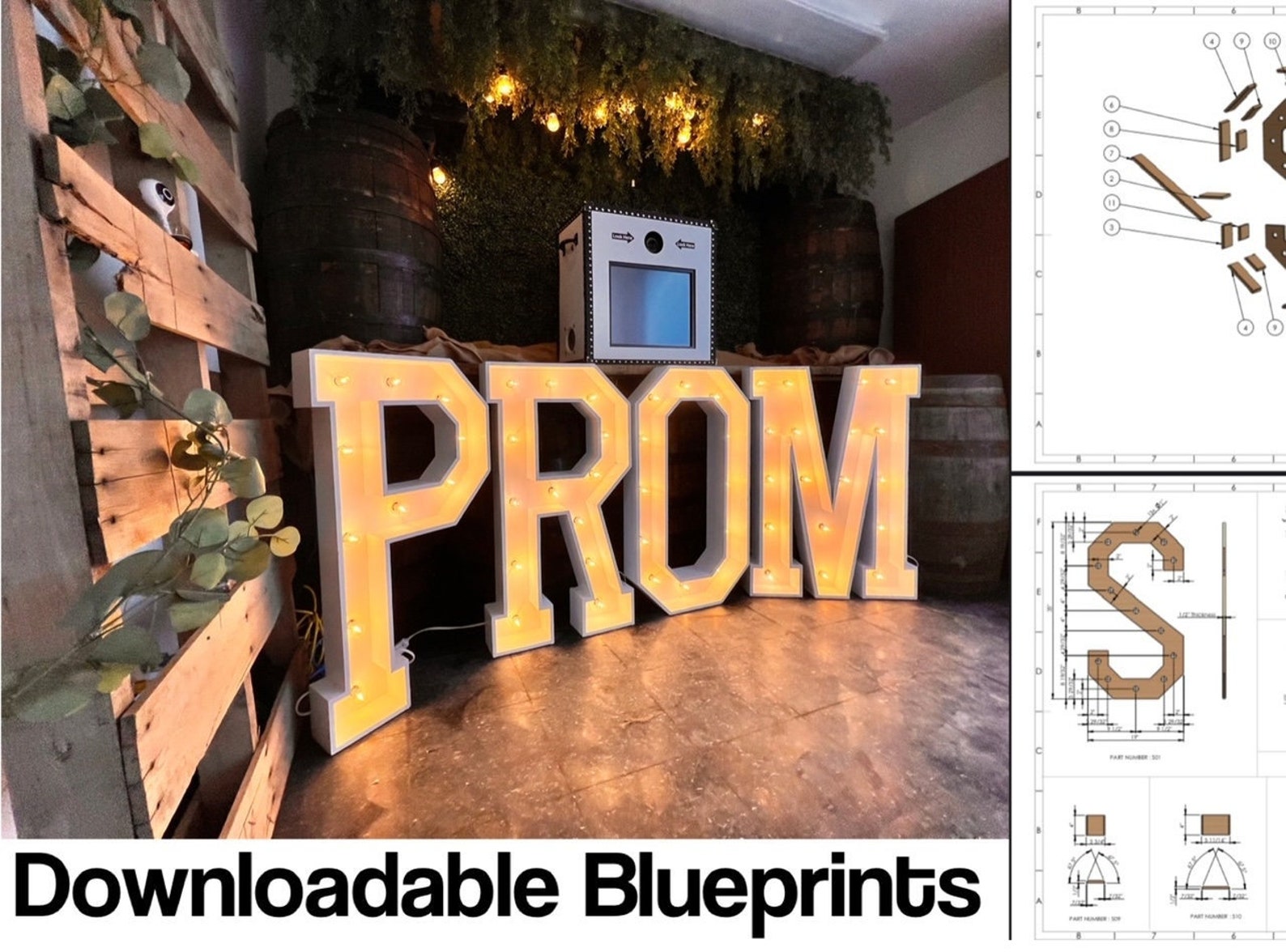 3ft DIY prom Letter Plans Make by Hand With | Etsy