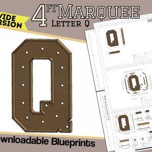 4ft Wide Version - Letter Q Build Plans & Blueprints - Digital Template ...