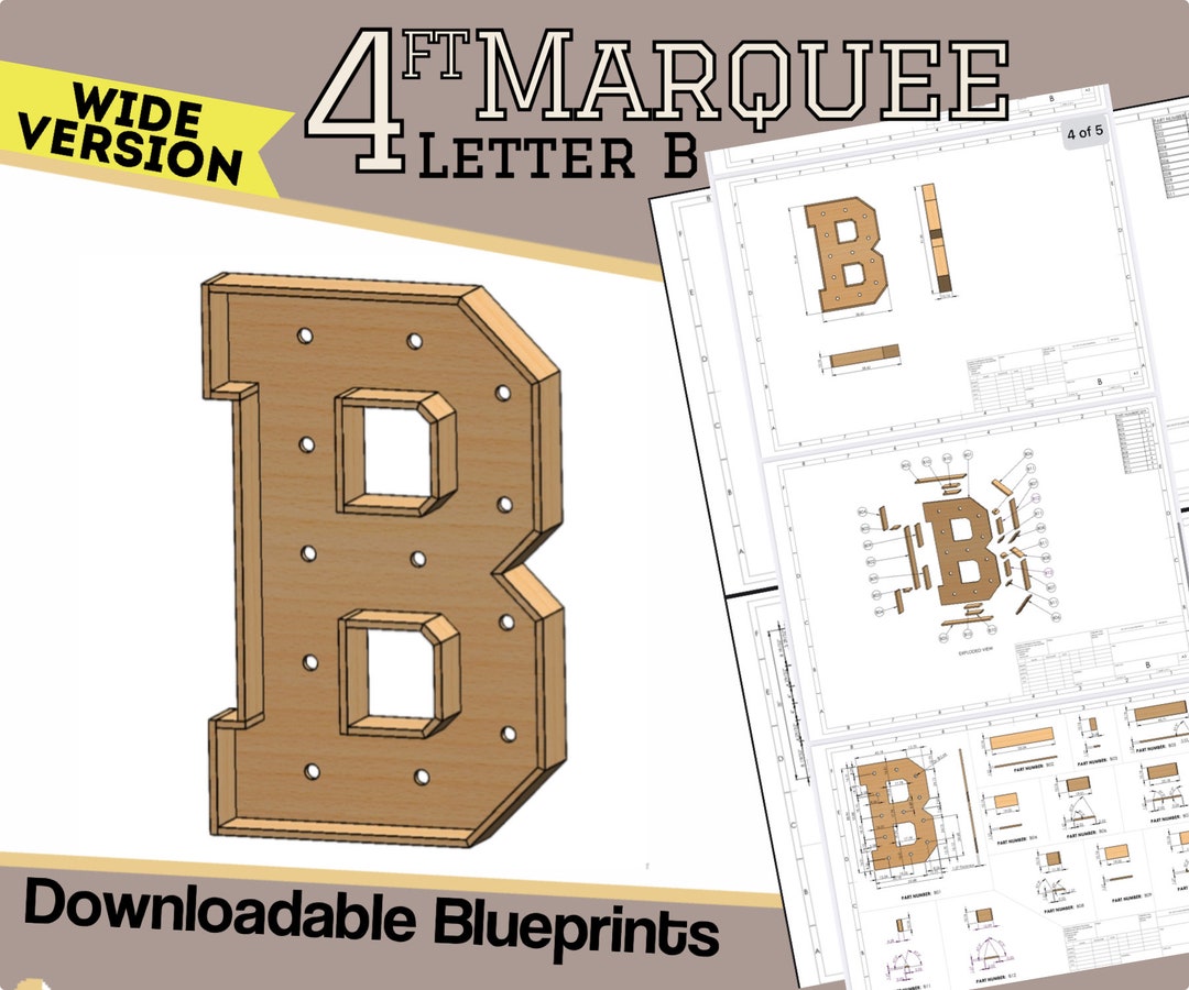 4ft Wide Version Letter B Build Plans & Blueprints - Etsy