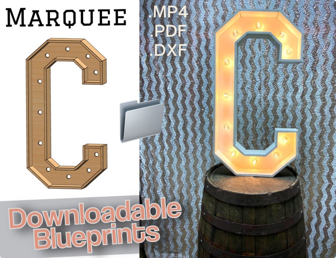 3ft - Letter C - Marquee Build Plans & Blueprints - Digital Template ...