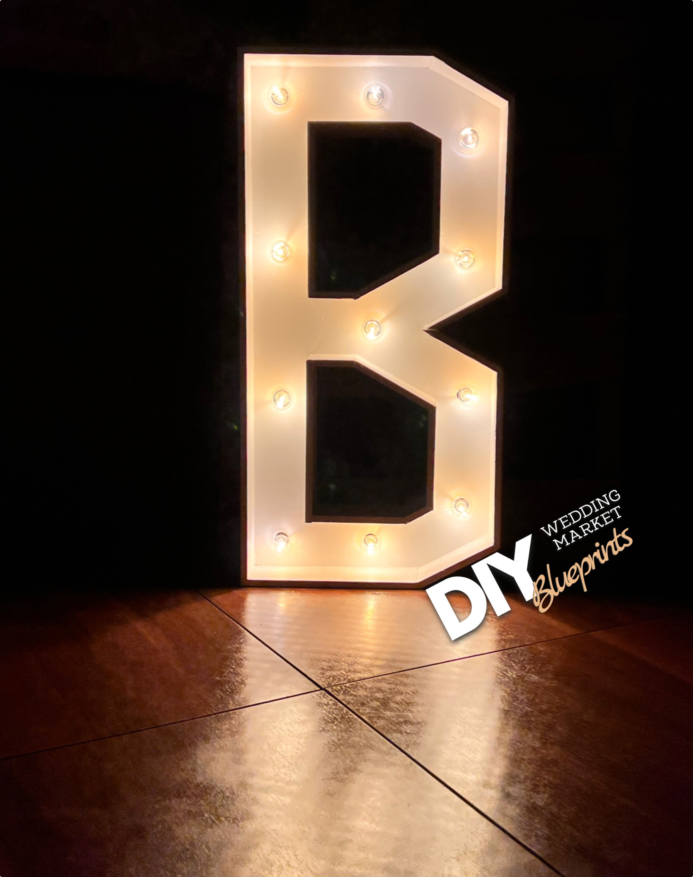 3ft Letter B Marquee Letter Build Plans Digital Template - Etsy