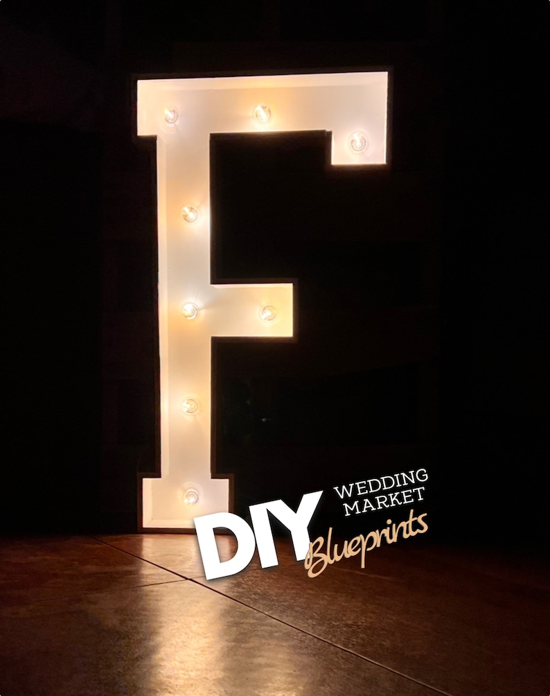 3ft Marquee Letter - F - Marquee Blueprints & Plans - Digital Template ...