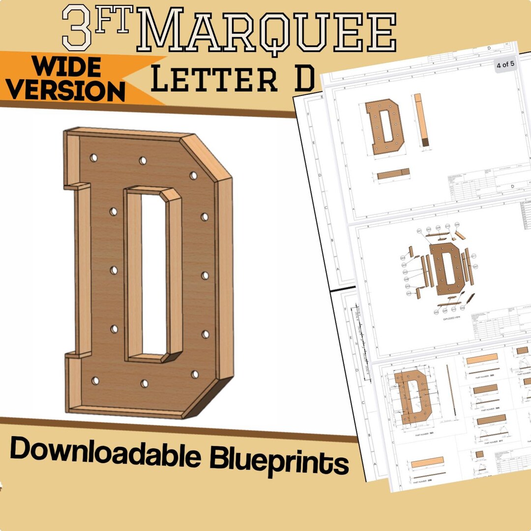 3ft Wide Version - Letter D - Build Plans & Blueprints - Digital ...