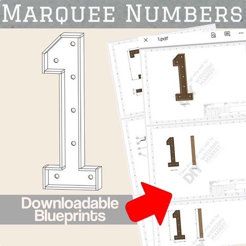 4ft Marquee Number 1 Build Plans for Wood/ply/mdf/plastic - Etsy Canada