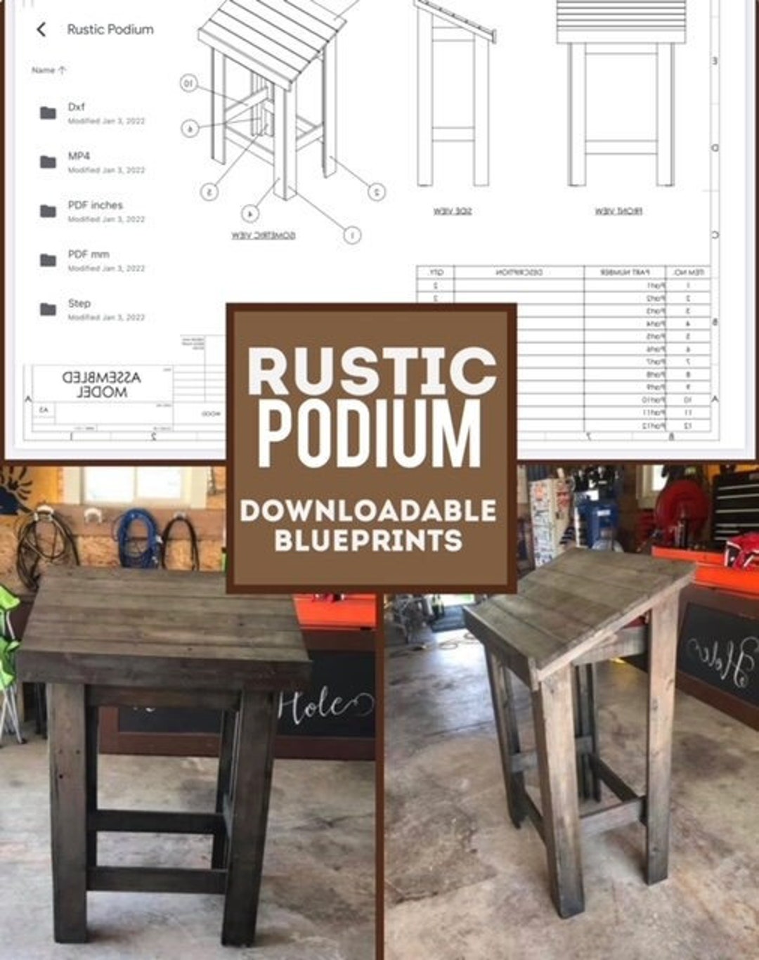 DIY Rustic Podium Template - Etsy Canada