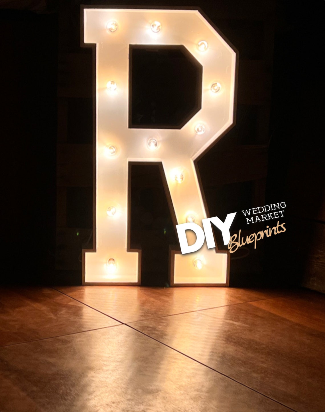 3ft Letter R Marquee Letter Build Plans Digital Template | Etsy