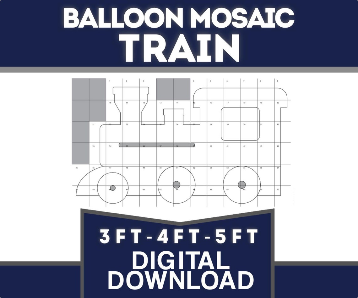 3ft 4ft 5ft Mosaic Train Two Different Styles Fill - Etsy