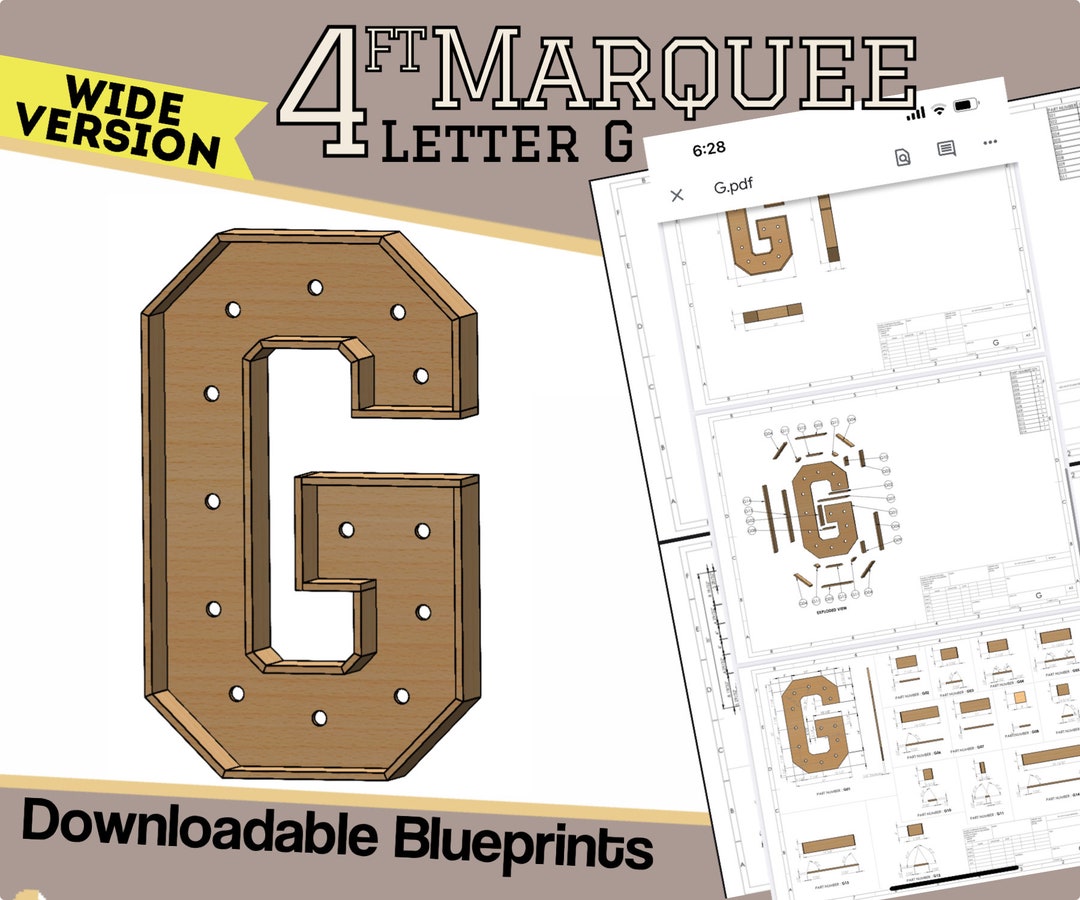 4ft Wide Version- Letter G - Build Plans & Blueprints - Digital ...