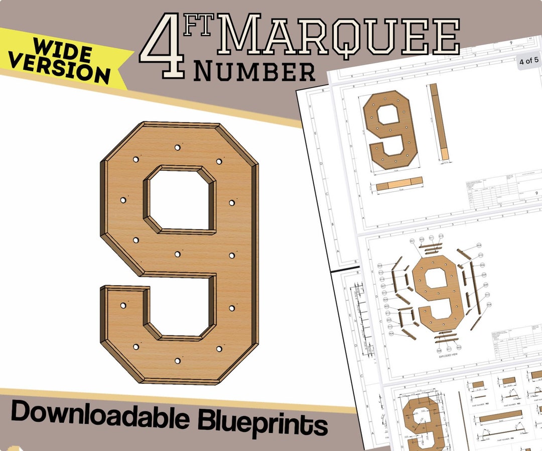 4ft Wide Version - Marquee Number 9 Build Plans & Blueprints - DXF ...