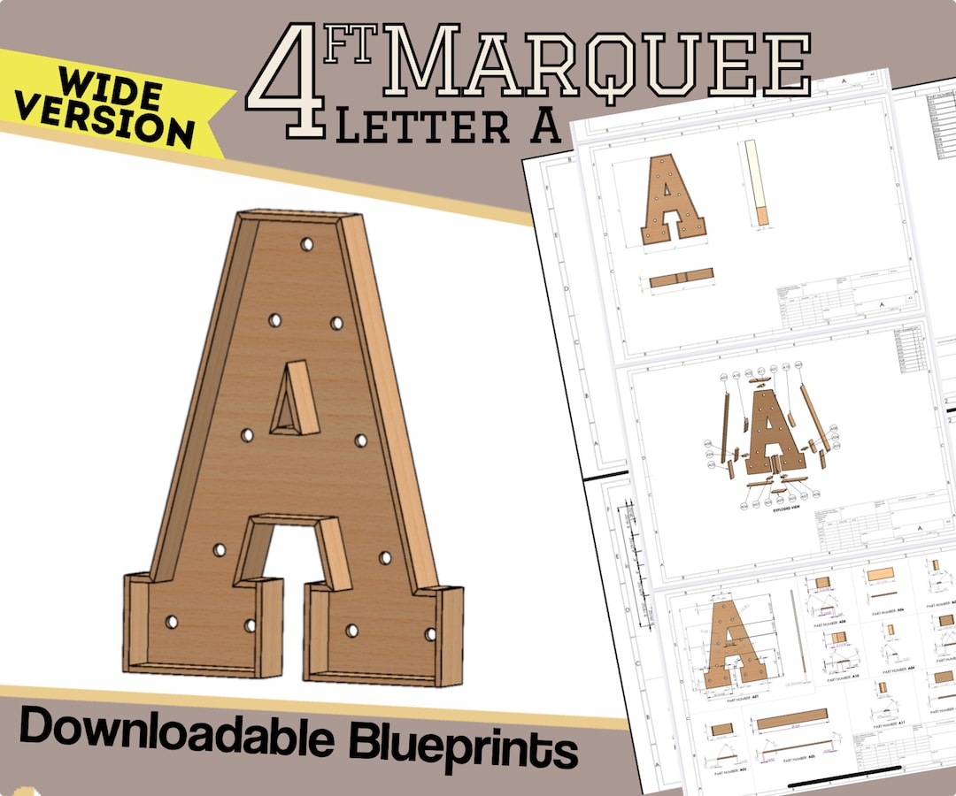 4ft Wide Version - Letter A - Build Plans & Blueprints - Digital ...