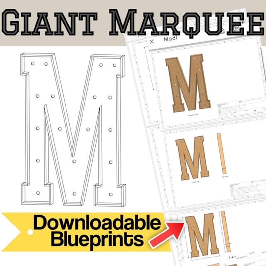 4ft - Letter M - Build Plans & Blueprints - Digital Template for Wood ...