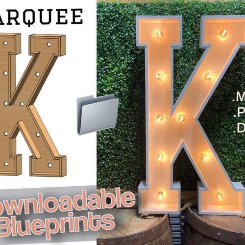 3ft Letter M Marquee Build Plans Digital Template for - Etsy