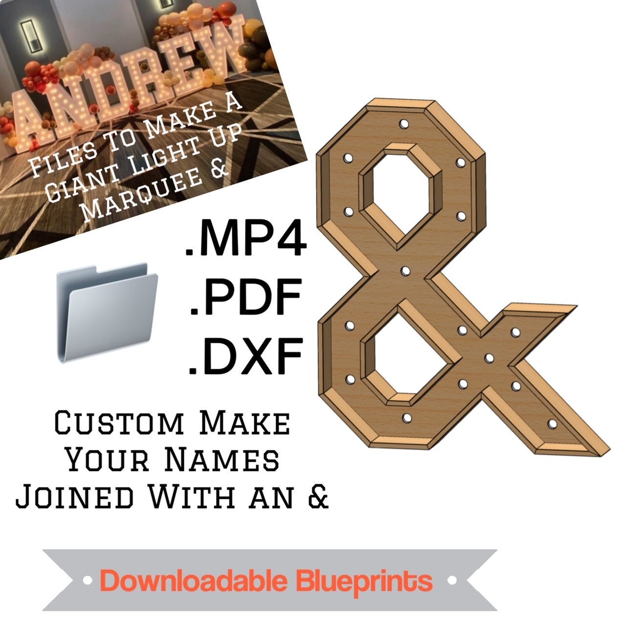 3ft - & Symbol - Ampersand - Marquee Letter Blueprints + Build Plans ...