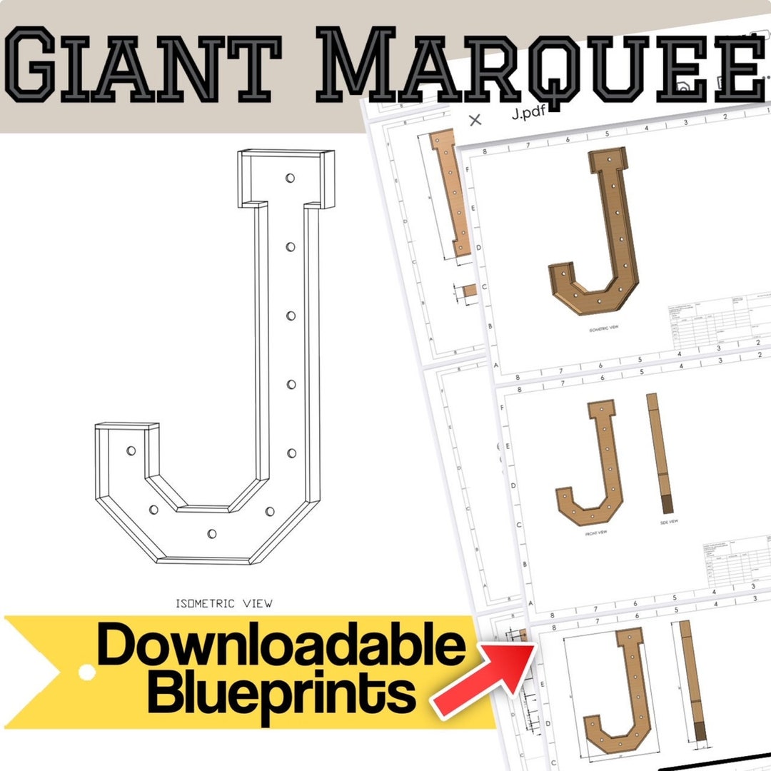 4ft - Letter J - Build Plans & Blueprints - Digital Template for Wood ...