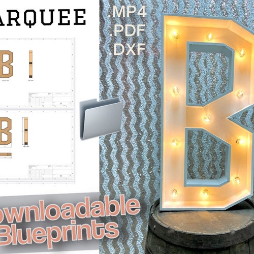 3ft Letter M Marquee Build Plans Digital Template for - Etsy