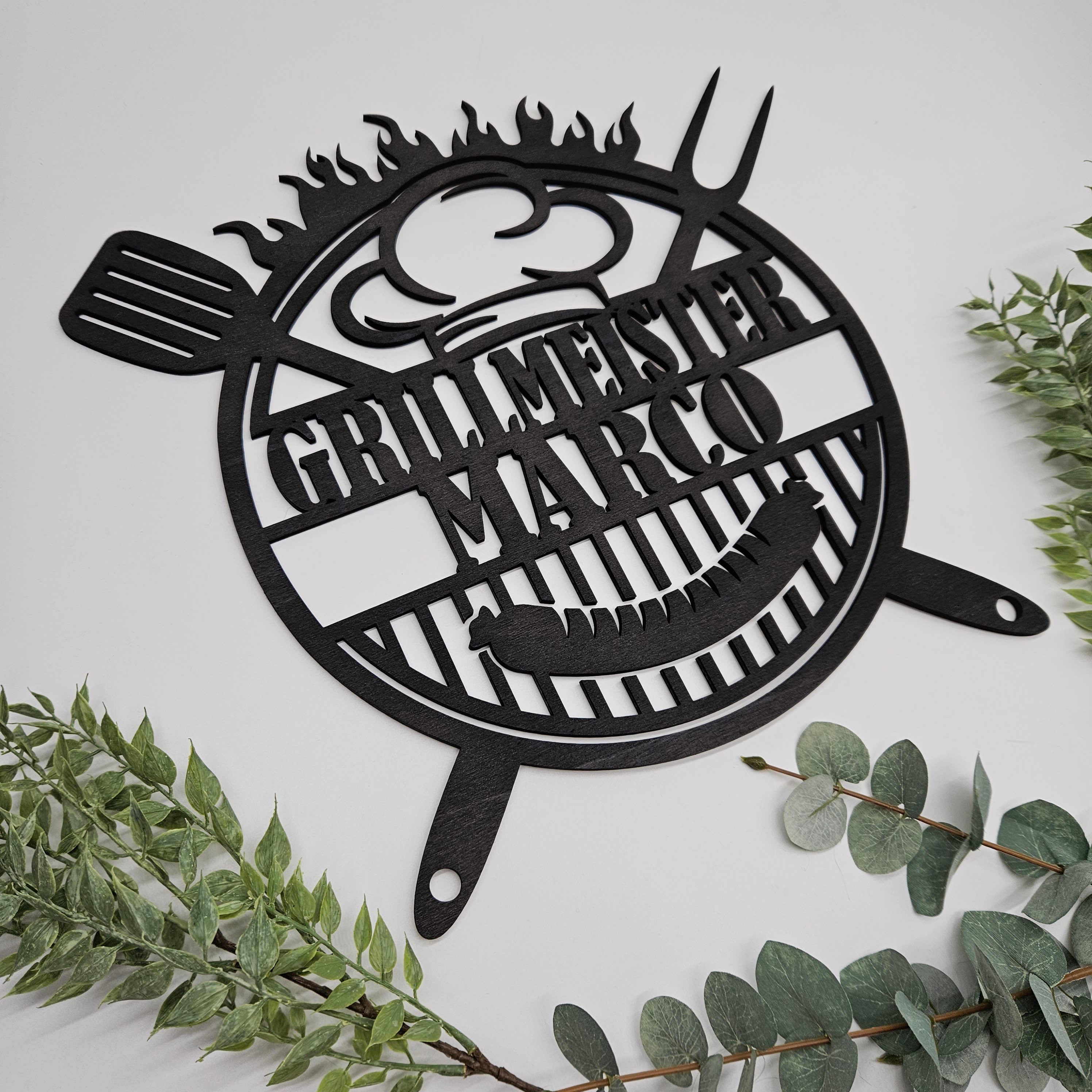 Personalisiertes Grill Schild Grillmeister BBQ Outdoorküche Dekoration ...