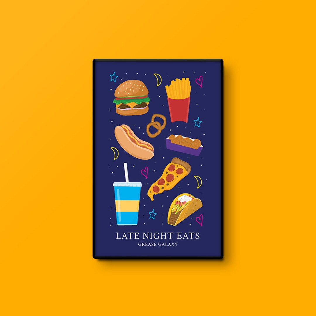 Late Night Eats Poster, Fast Food, 11x17" Poster, Digital Download - Etsy