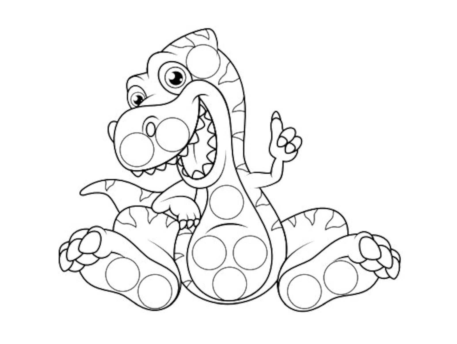 20 Dinosaur Dot Painting Coloring Pages - Etsy