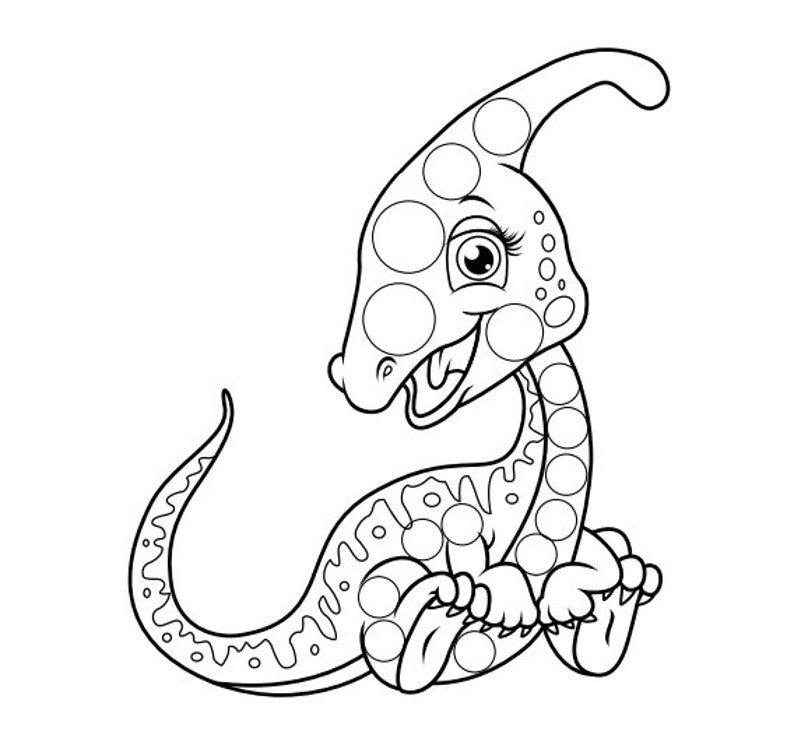 20 Dinosaur Dot Painting Coloring Pages - Etsy