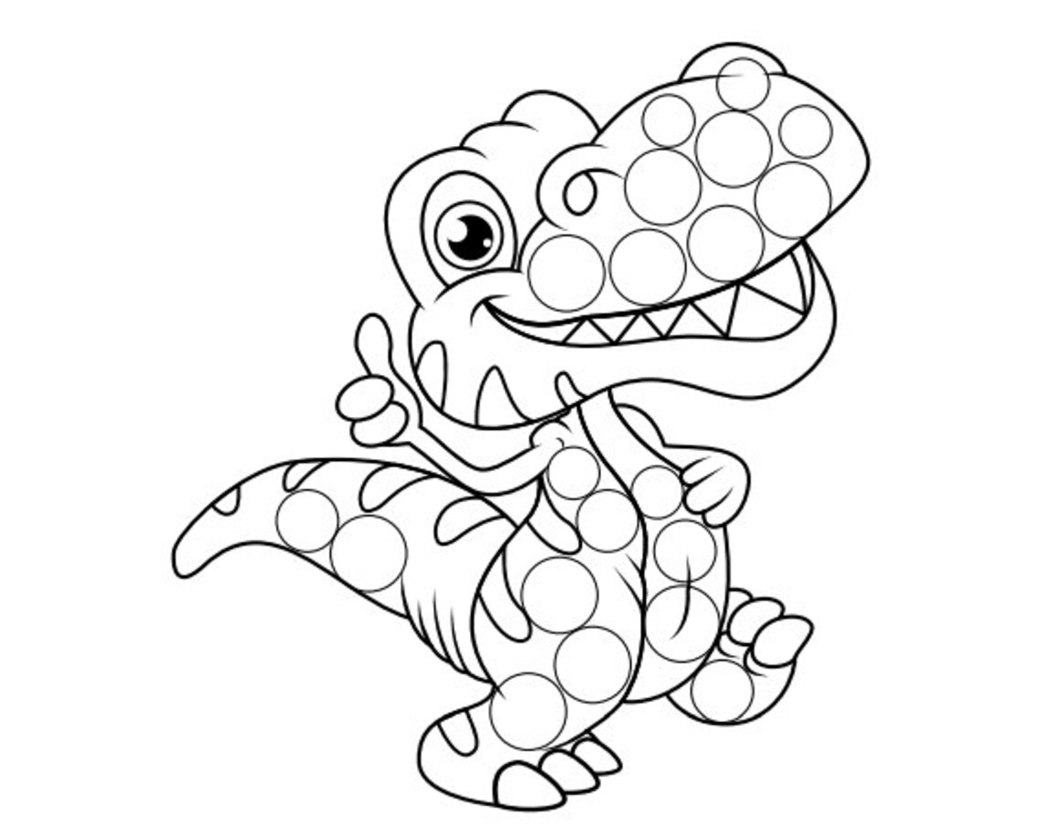 20 Dinosaur Dot Painting Coloring Pages - Etsy