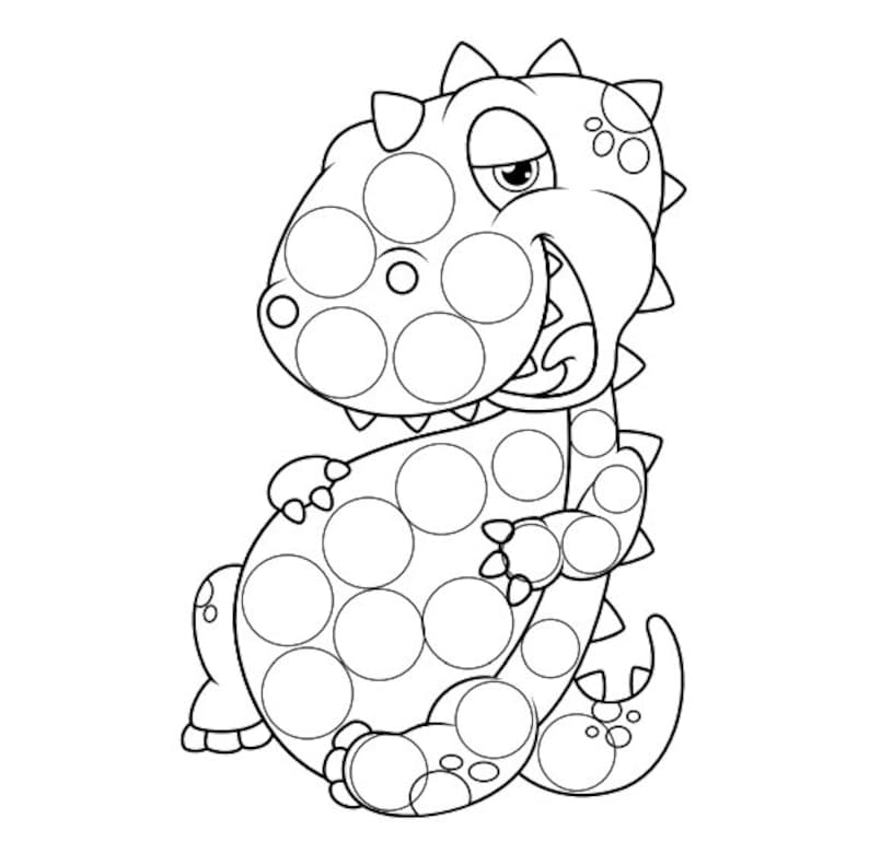 20 Dinosaur Dot Painting Coloring Pages - Etsy