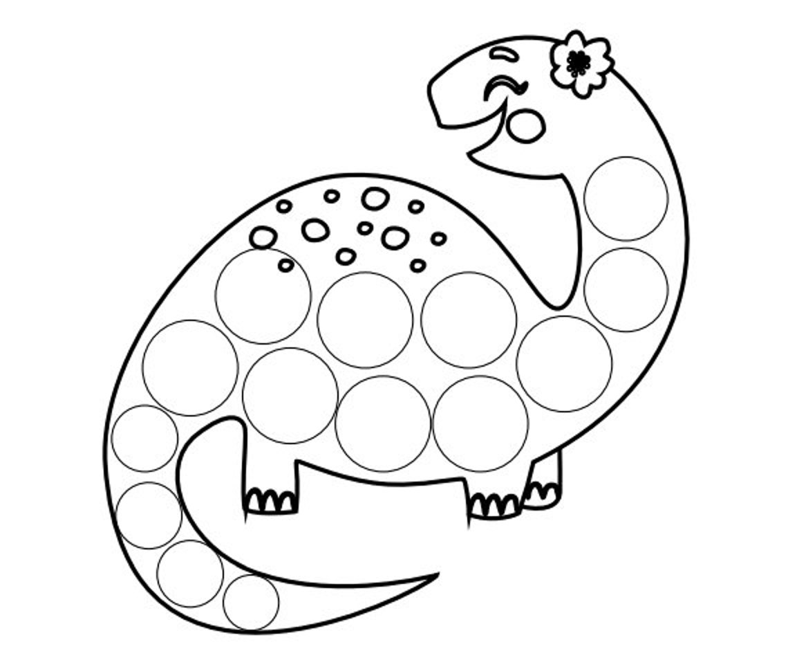 20 Dinosaur Dot Painting Coloring Pages - Etsy