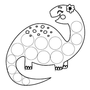 20 Dinosaur Dot Painting Coloring Pages - Etsy