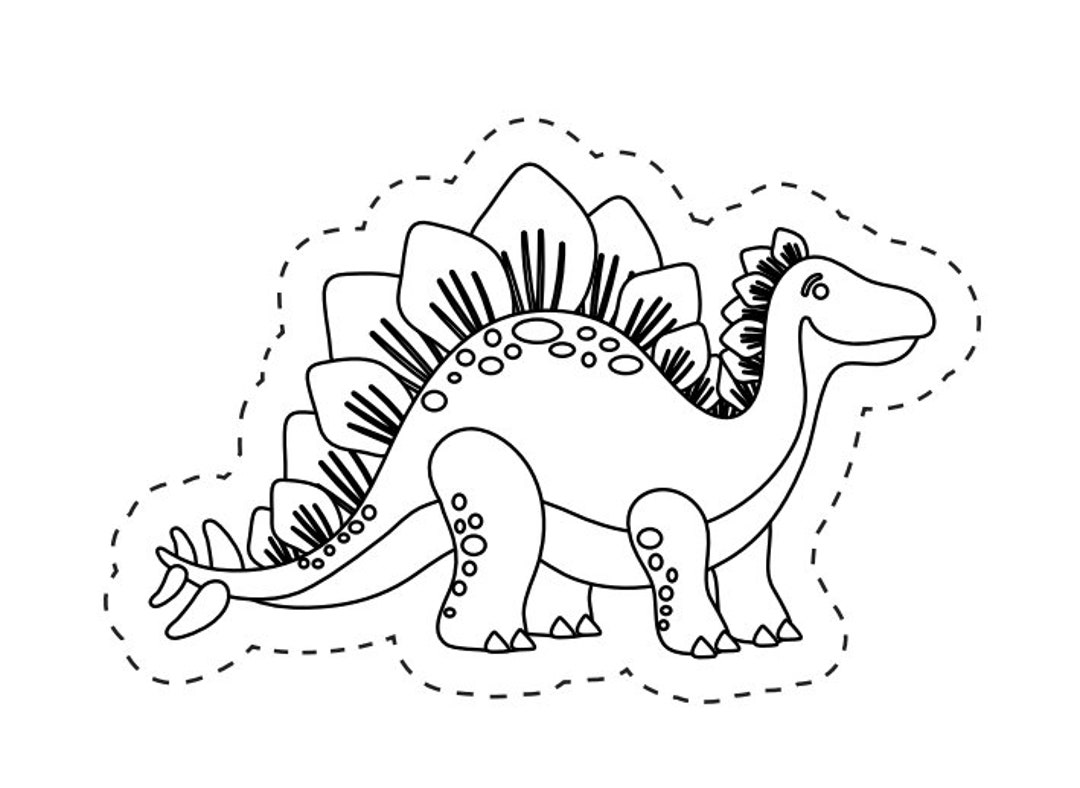 20 Dinosaur Scissor Skills Coloring Pages - Etsy