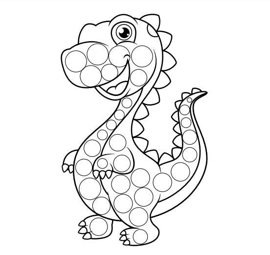 20 Dinosaur Dot Painting Coloring Pages - Etsy