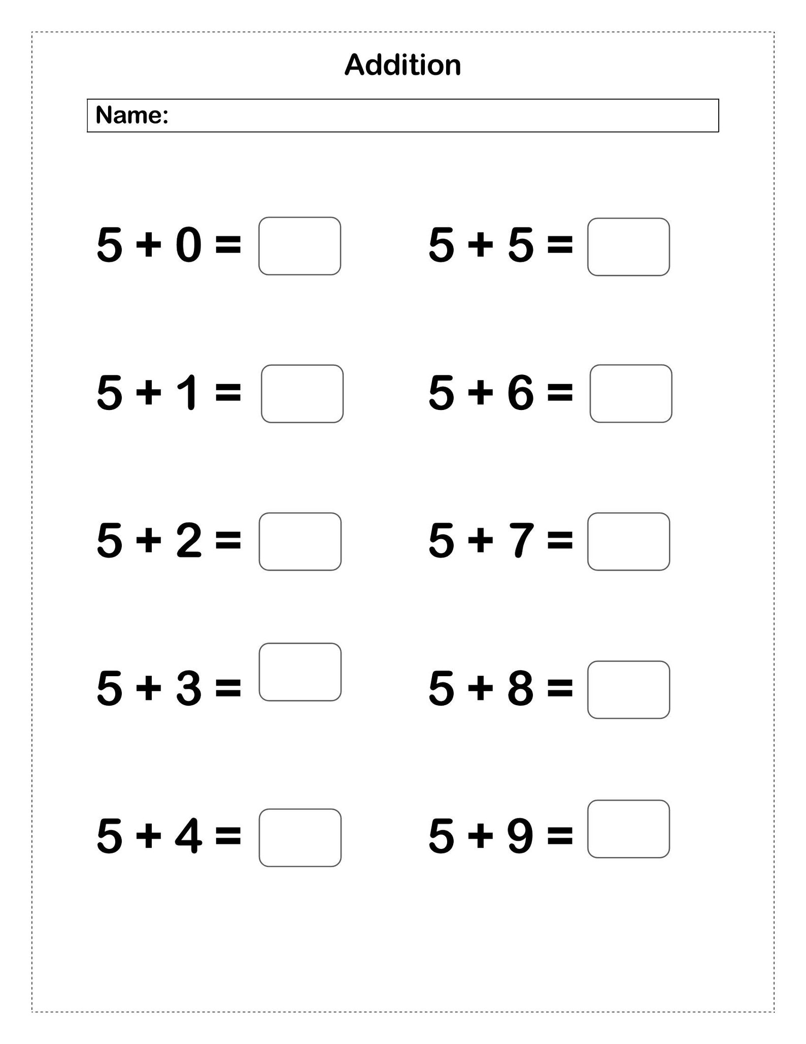 Addition Worksheet 1-10 - Etsy