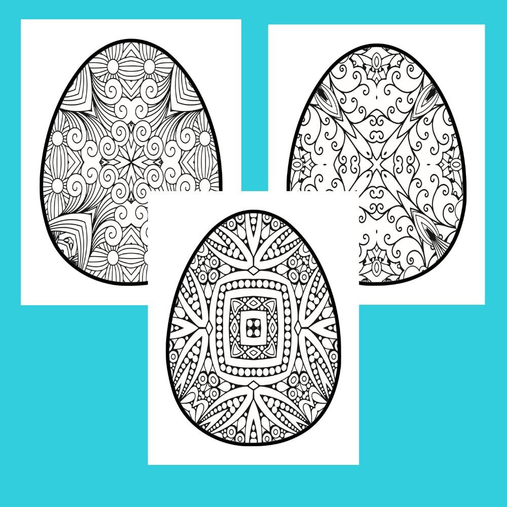 PRINTABLE 40 Easter Coloring Pages, Easter Egg Mandala Coloring Pages ...