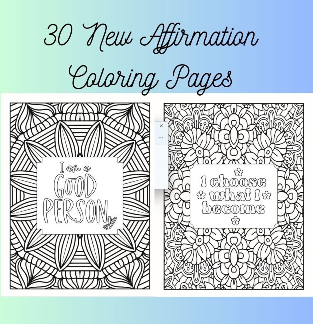 PRINTABLE 30 Affirmation Coloring Pages, Mandala Coloring Page ...