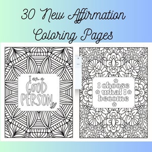 PRINTABLE 30 Affirmation Coloring Pages, Mandala Coloring Page ...