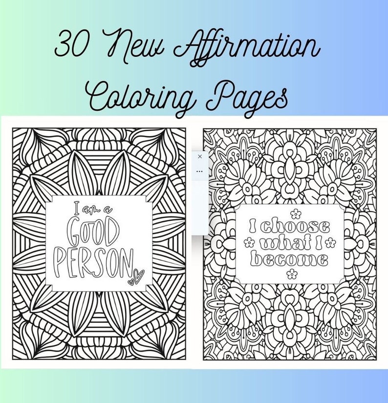 PRINTABLE 30 Affirmation Coloring Pages, Mandala Coloring Page ...