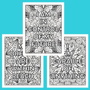 PRINTABLE 40 Affirmation Coloring Pages, Mandala Coloring Page ...