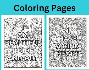 PRINTABLE 30 Affirmation Coloring Pages, Mandala Coloring Page ...