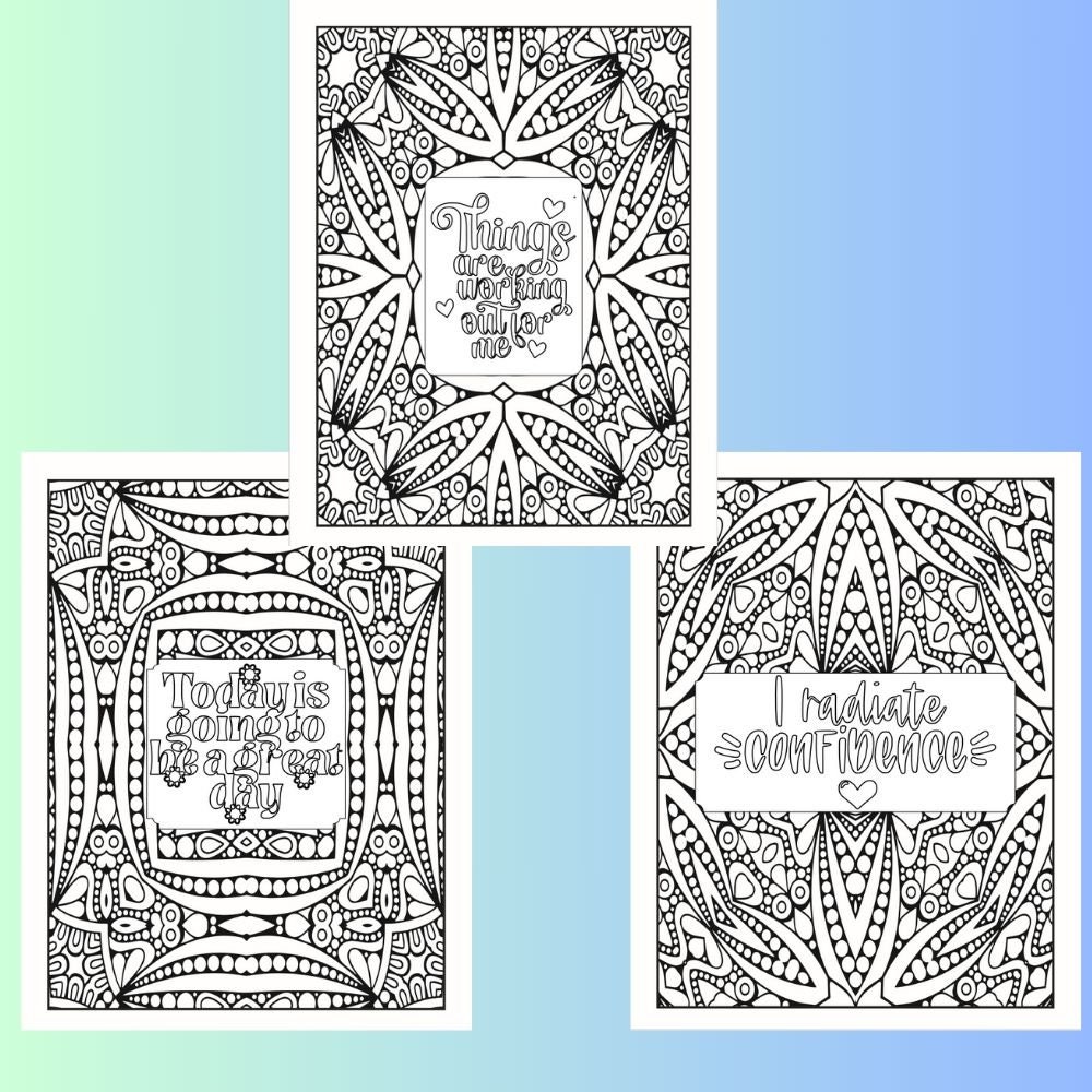 PRINTABLE 30 Affirmation Coloring Pages, Mandala Coloring Page ...